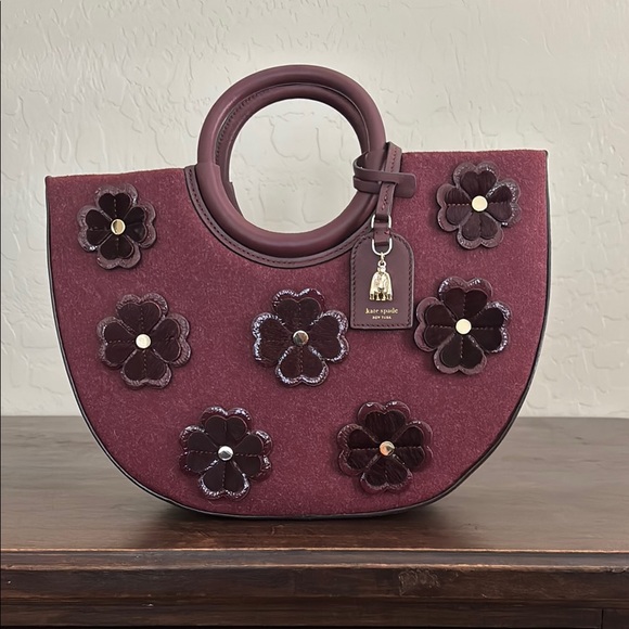 kate spade | Bags | Kate Spade Rwanda Maroon Floral Handbag | Poshmark